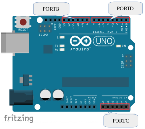 LEDs schalten mit PORT/DDR - Projekte für Arduino und ESP32-Mikrocontroller