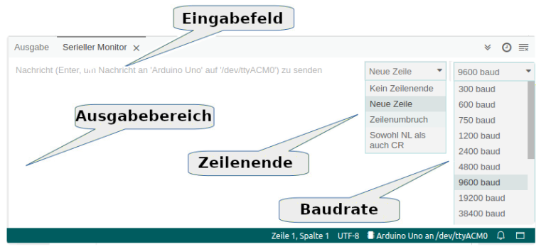 Serieller Monitor - Projekte für Arduino und ESP32-Mikrocontroller