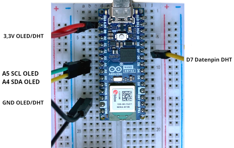 Wetterstation Mit Nano Esp32 Esp32 Wroom Nodemcu Dht11dht22 Und Oled Projekte Für Arduino