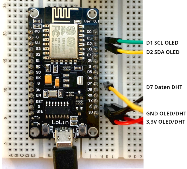 Wetterstation Mit Nano Esp32 Esp32 Wroom Nodemcu Dht11dht22 Und Oled Projekte Für Arduino