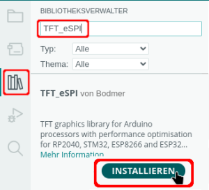 Bibliothek TFT_eSPI für ESP-Mikrocontroller - Projekte für Arduino und ESP32-Mikrocontroller
